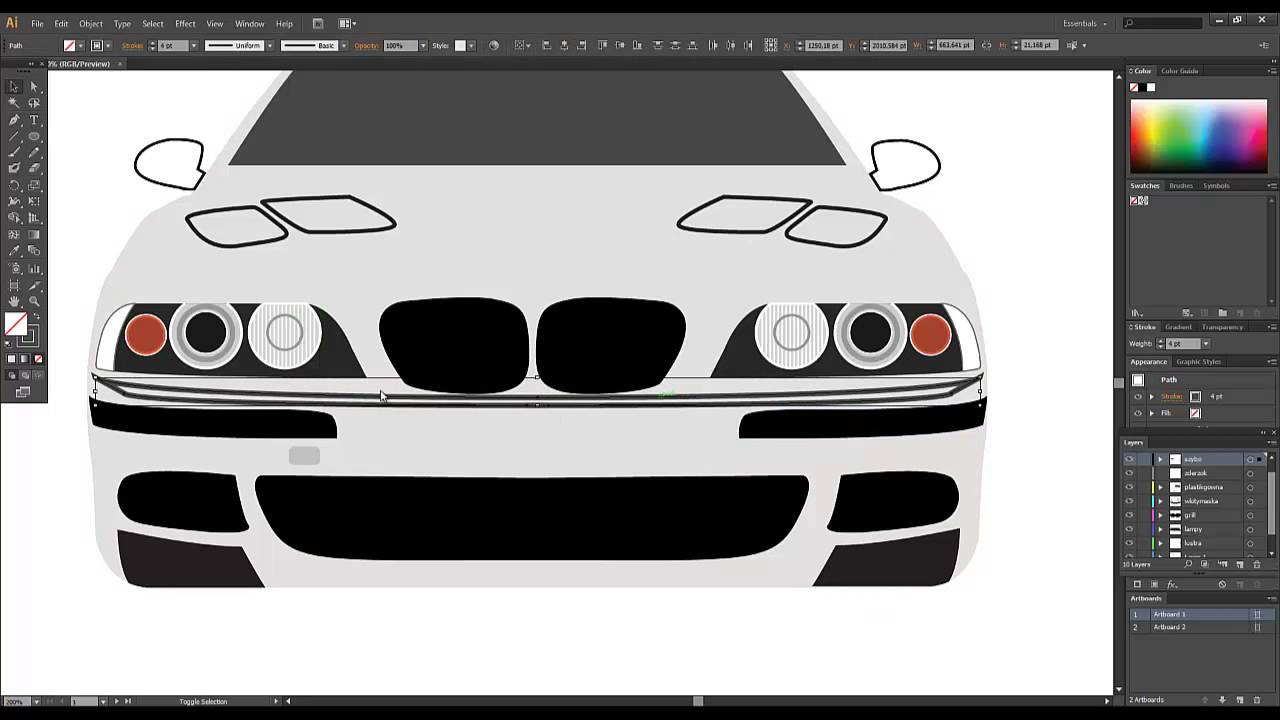 BMW E39 FRONT VECTOR GRAPHICS - YouTube