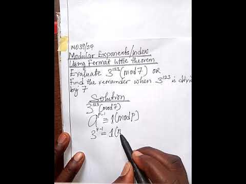 MODULAR EXPONENTS USING FERMAT LITTLE THEOREM - YouTube