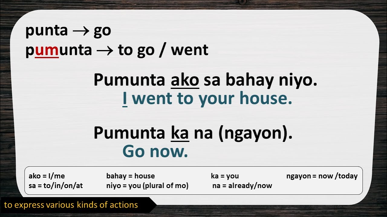 How to use Affix -UM (Learn Tagalog) Part 1 - YouTube