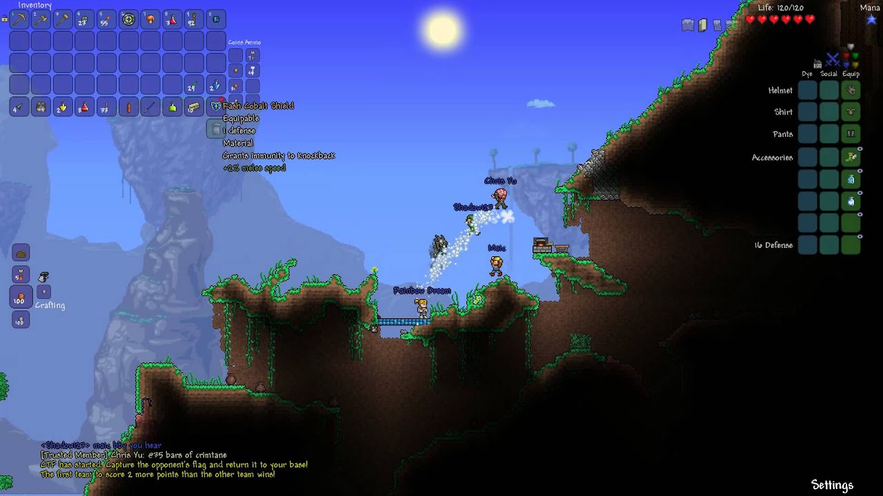 [Terraria PVP] Colin's Fortress Server - Awesome CTF Gameplay! - YouTube