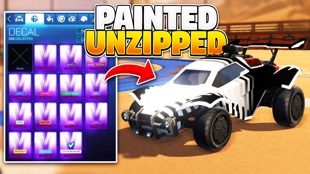 All Painted 'UNZIPPED' Black Market Decals On Rocket League! SEASON 4 ...