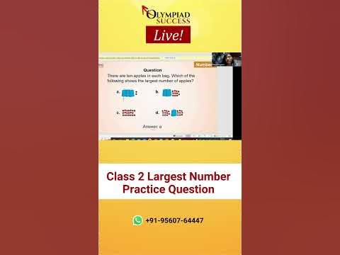 Class 2 largest number| Practice question for Maths Olympiad | #shorts ...