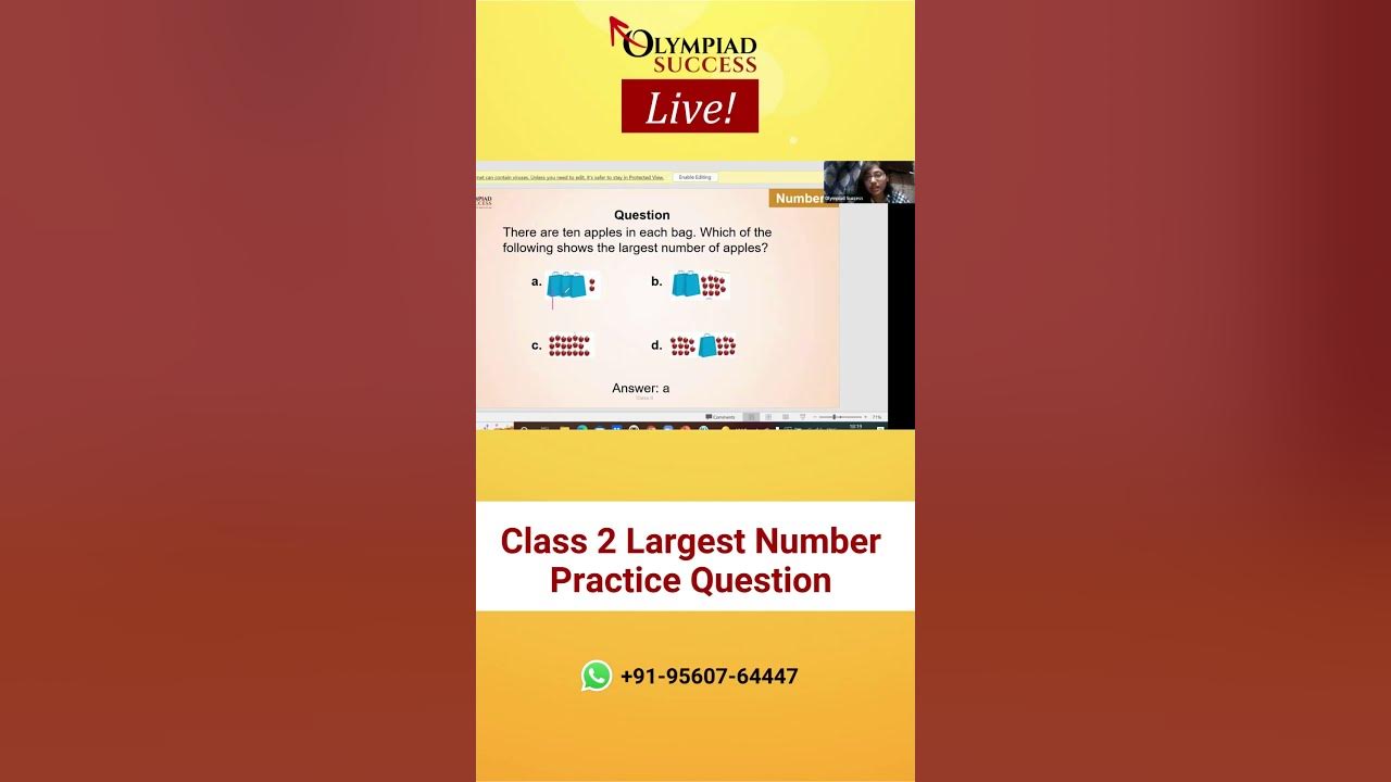 Class 2 largest number| Practice question for Maths Olympiad | #shorts ...