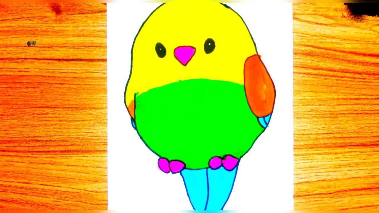 How to draw Cute Parrot Easily. Easy Parrot 🦜 drawing for kids and ...