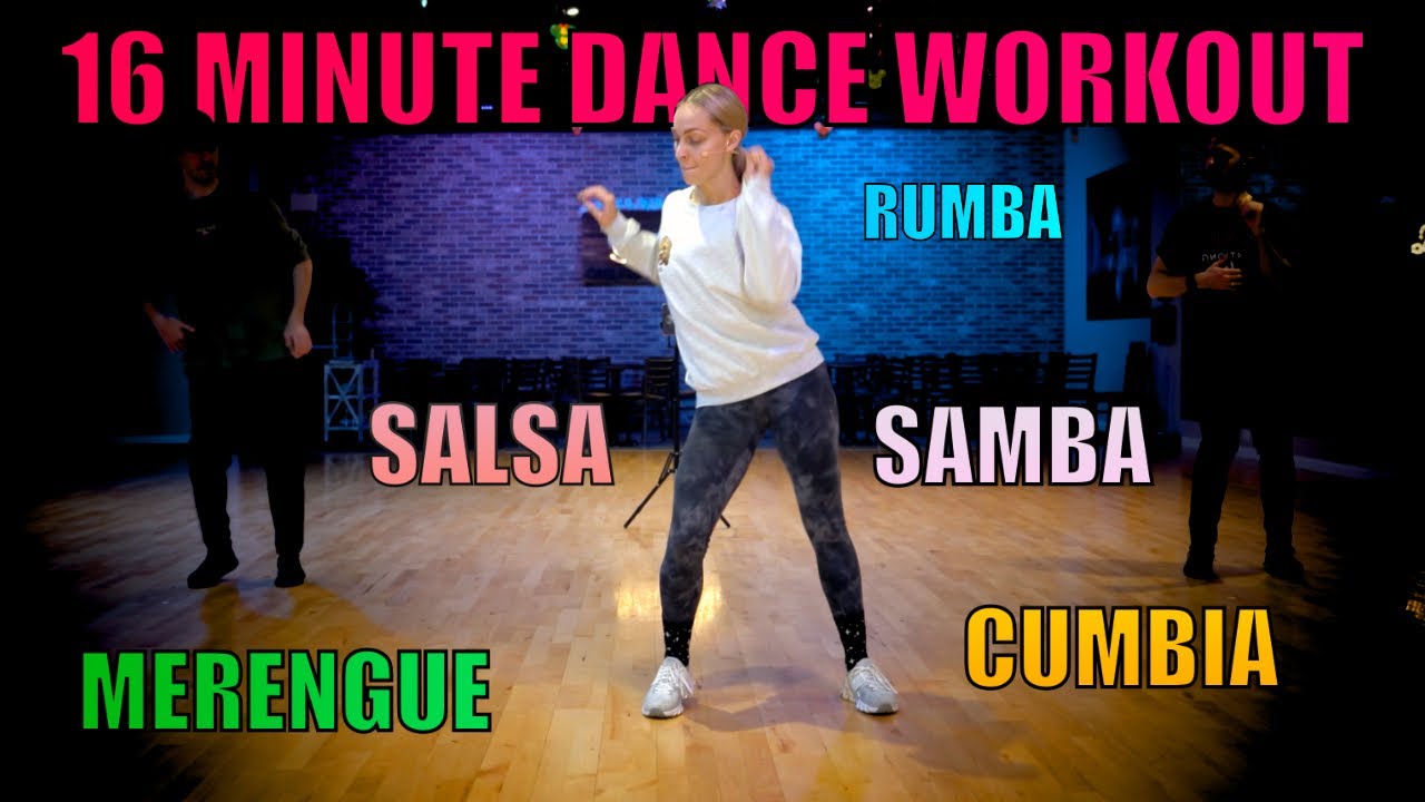 16 Minute Follow Along Dance Workout - Merengue, Cumbia, Salsa, Samba ...