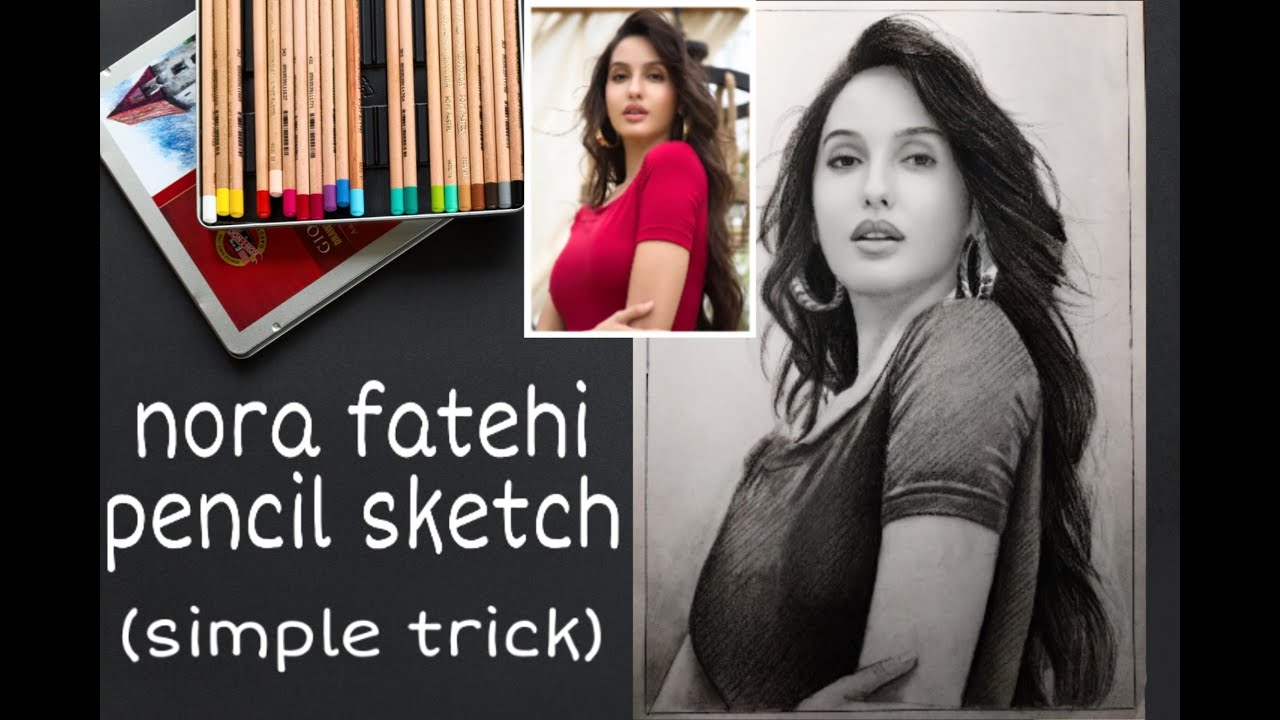 Nora fatehi sketch step by step |pencil shading drawings | nora fatehi ...