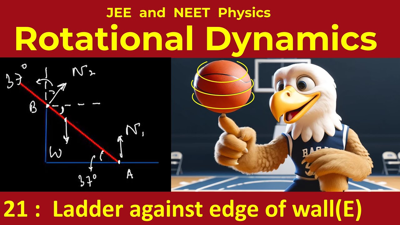 21. Rotational dynamics | Equilibrium in rigid bodies | Ladder against ...