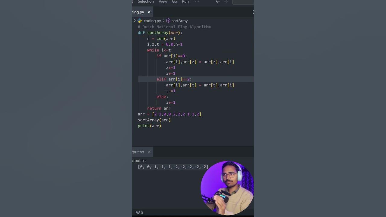 Day 31 120 Dutch National Flag Algorithm Cracking Striver S Atoz Sheet Using Python Youtube