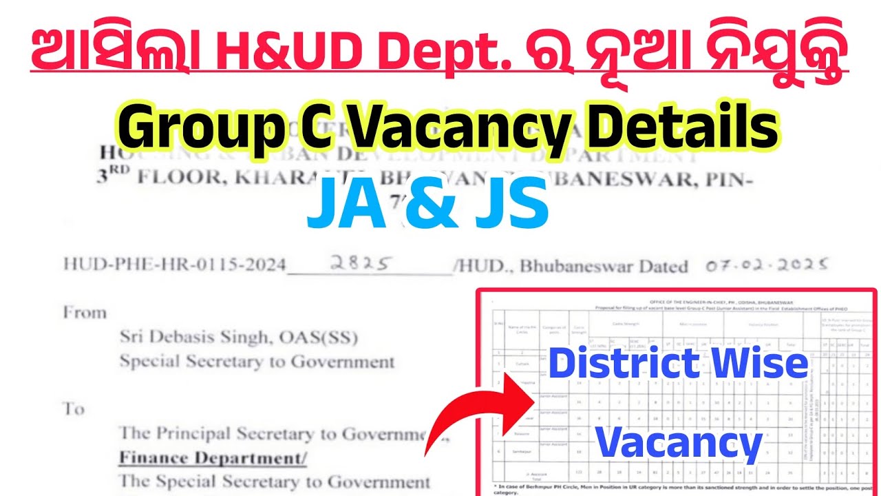 ଆସିଗଲା OSSSC JA & JS Recruitment 2025 details Update // H&UD Dept ତରଫରୁ ...