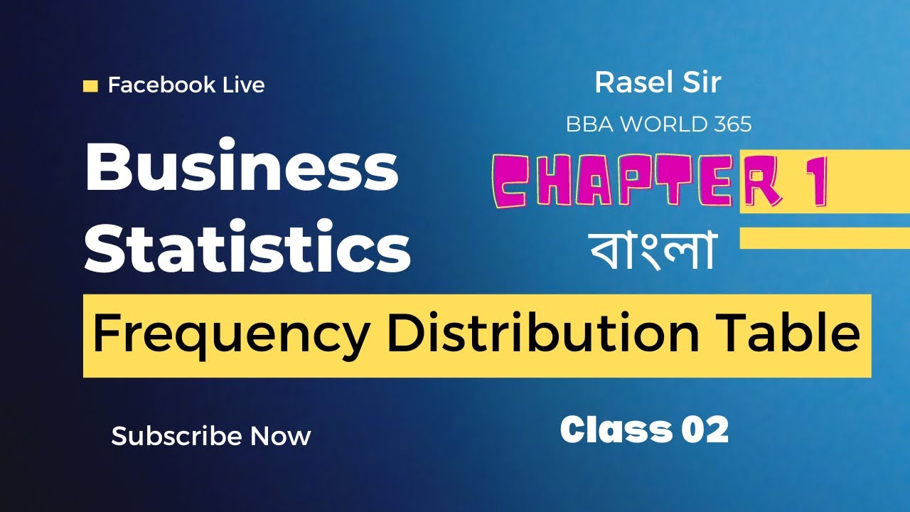 Business Statistics | Chapter 1 | Frequency Distribution Table - YouTube