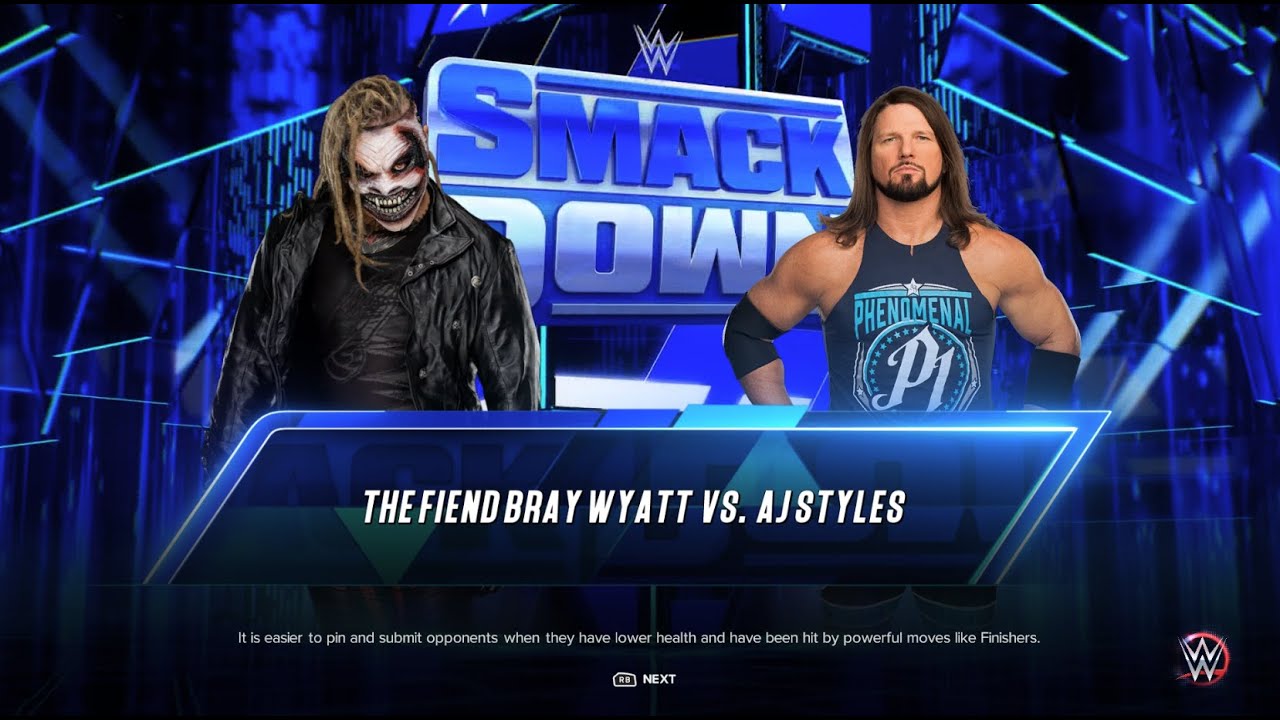 WWE 2K23 BRAY WYATT "THE FIEND" VS AJ STYLE - TOURNAMENT SERIES #1 ...