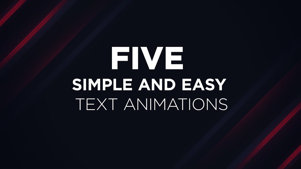 Five Simple and Easy Text Animations In After Effects - YouTube