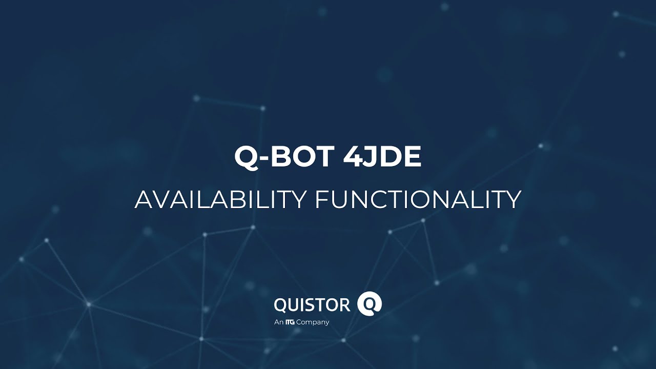 Q-Bot 4JDE: Availability Functionality - YouTube