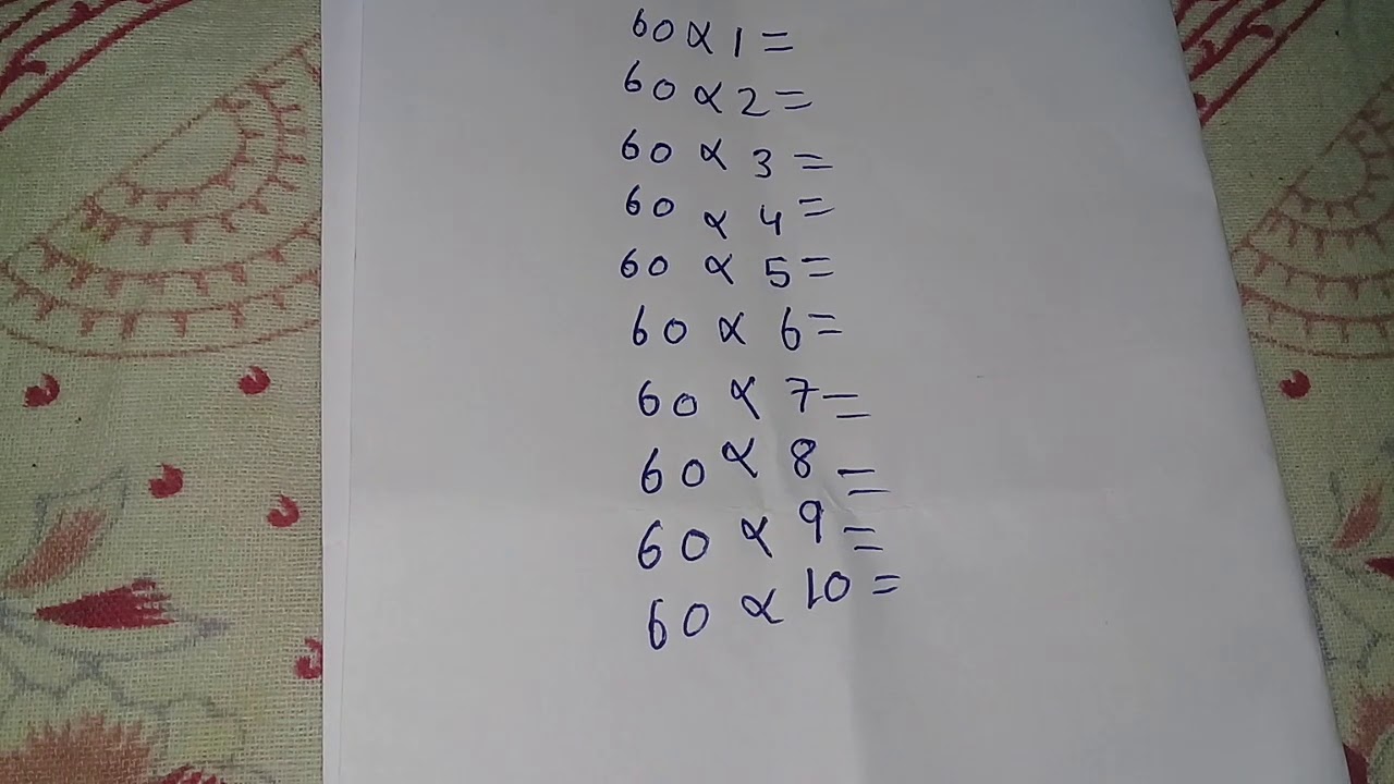 MATHS TRICK FOR WRITE TABLE OF 60 - YouTube
