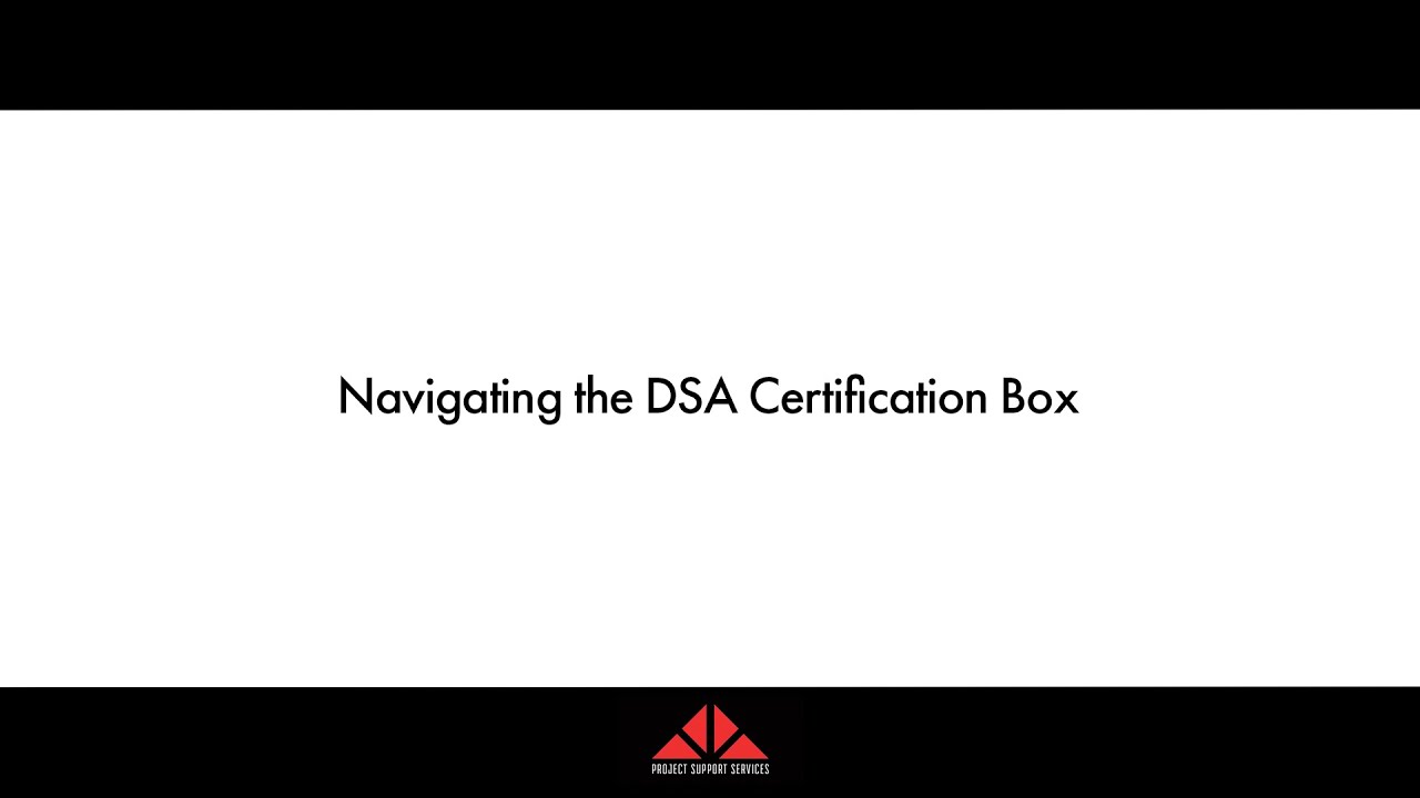 Navigating DSA Certification Box - YouTube