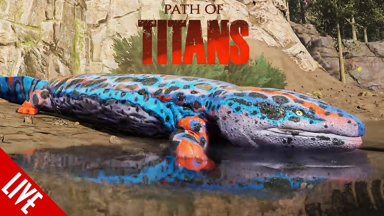 The GIANT Salamander Takes On Dinosaurs in Path of Titans - YouTube