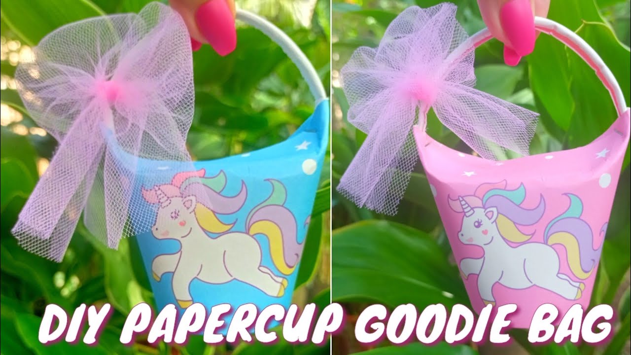 DIY CANDY BAG || UNICORN PAPER CUP GOODIE BAG || UNICORN GIFT BAG IDEAS ...