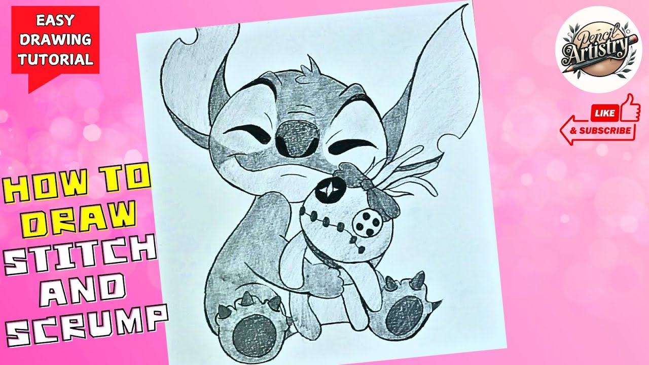 How to Draw Stitch and Scrump Easy Step by Step | Pencil Artistry - YouTube