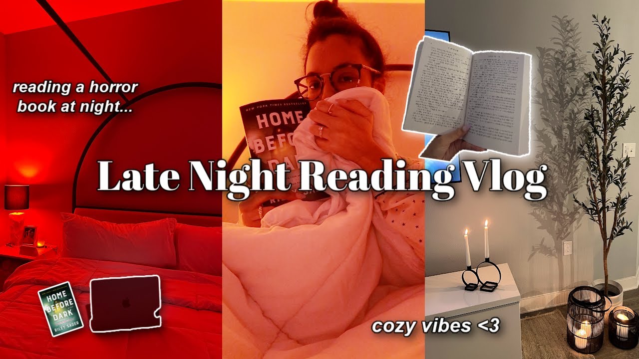 reading a horror book while home alone at night 🕯🌙.... ~reading vlog ...