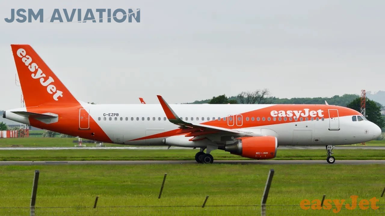 EasyJet Sunny A320 Taxi & Takeoff from Glasgow | GLA Spotting | JSM ...