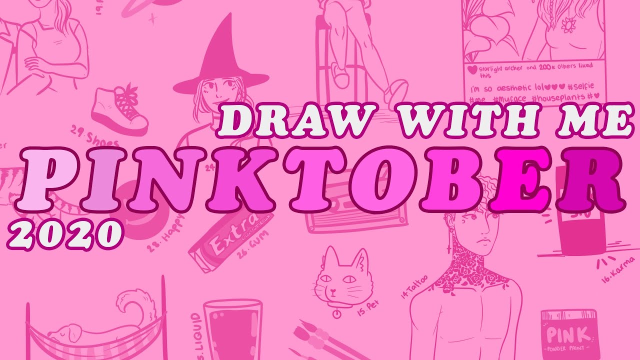 #PINKTOBER Draw With Me (All 31 Prompts) | Starlight Archer - YouTube