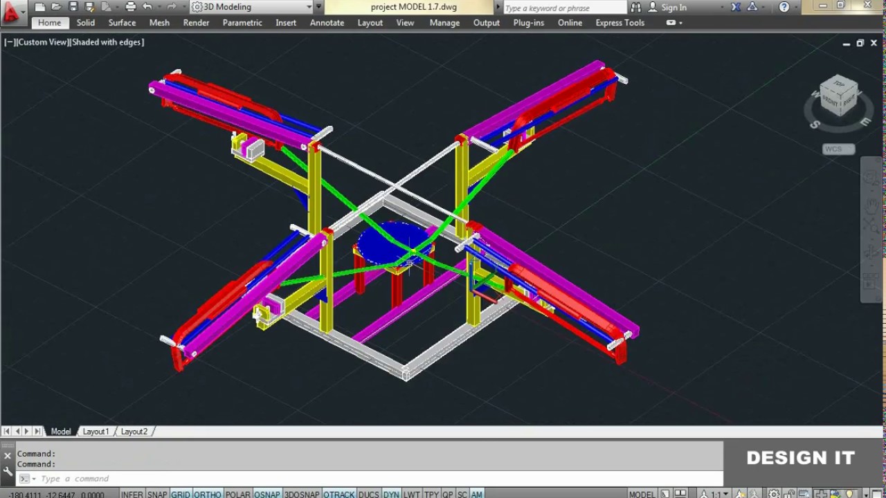 Four way hacksaw machine (Assembly) Autocad 3D model, Project - YouTube