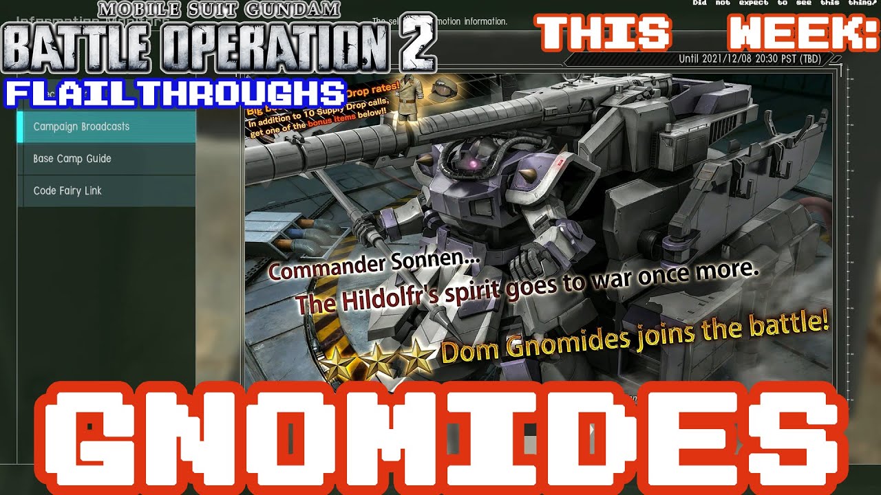 Gundam Battle Operation 2 12/2/21 Update: MS-09 Dom Gnomides, Killy ...