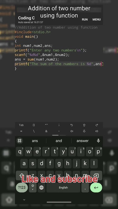 C Programming Adding Two Numbers Using A Function Coding Ccode Python Cppcode Cprogrmming 