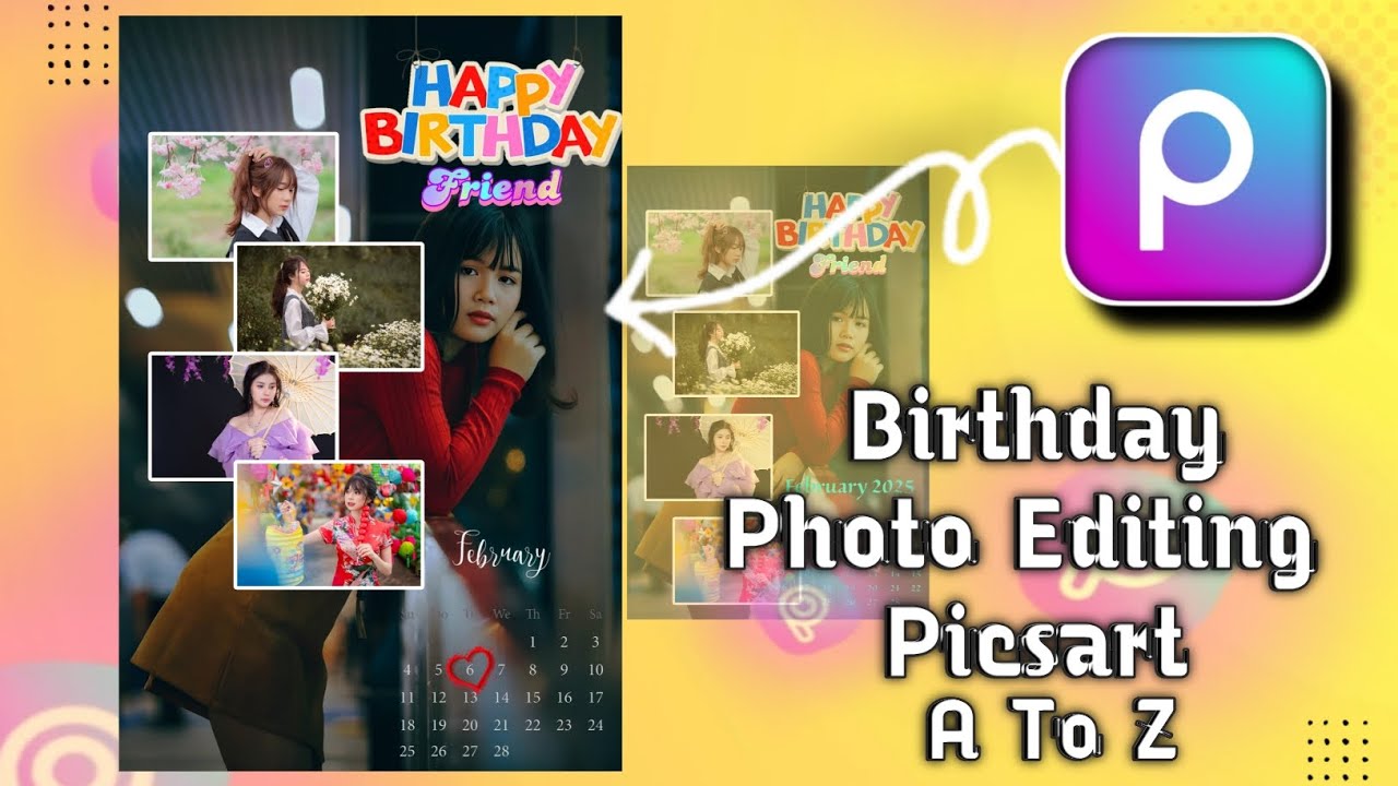 Birthday photo editing in Picsart || Happy Birthday Photo Editing ...