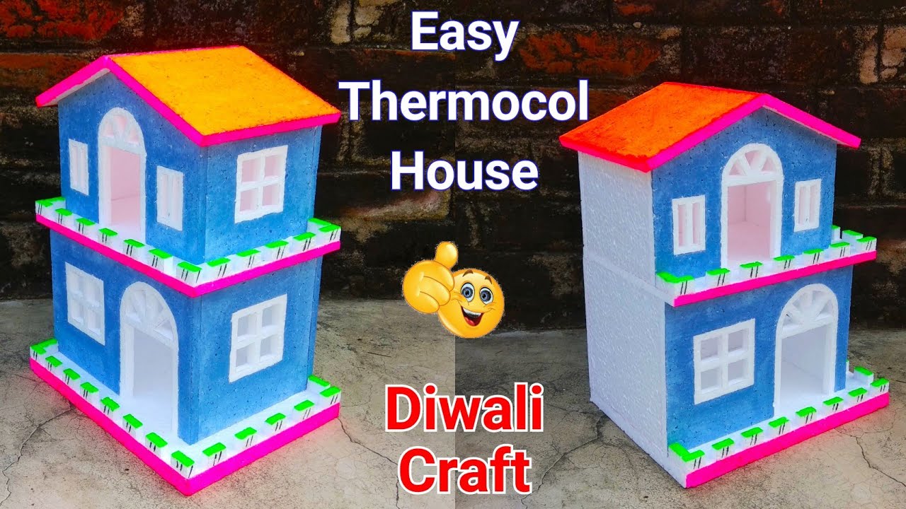 How To Make Thermocol House | Thermocol House Making | Diwali ...