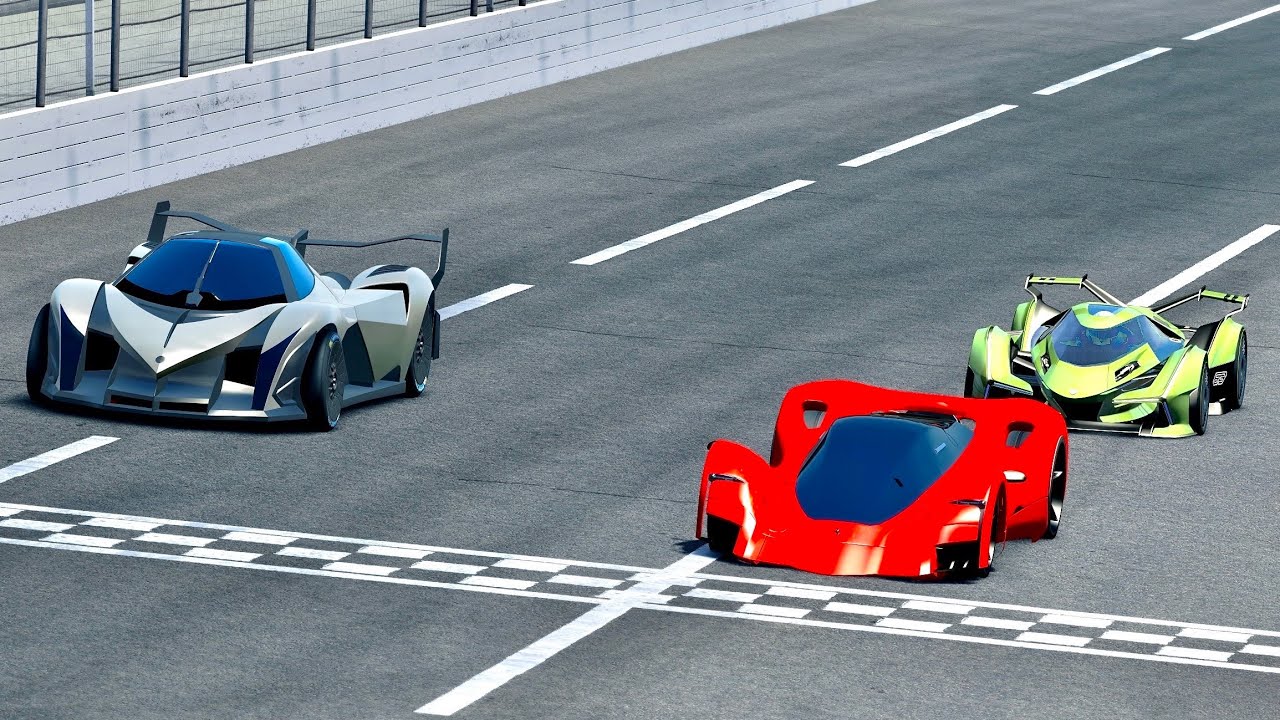 Ferrari Marte 2050 Concept vs Devel Sixteen 2014 vs Lamborghini V12 ...