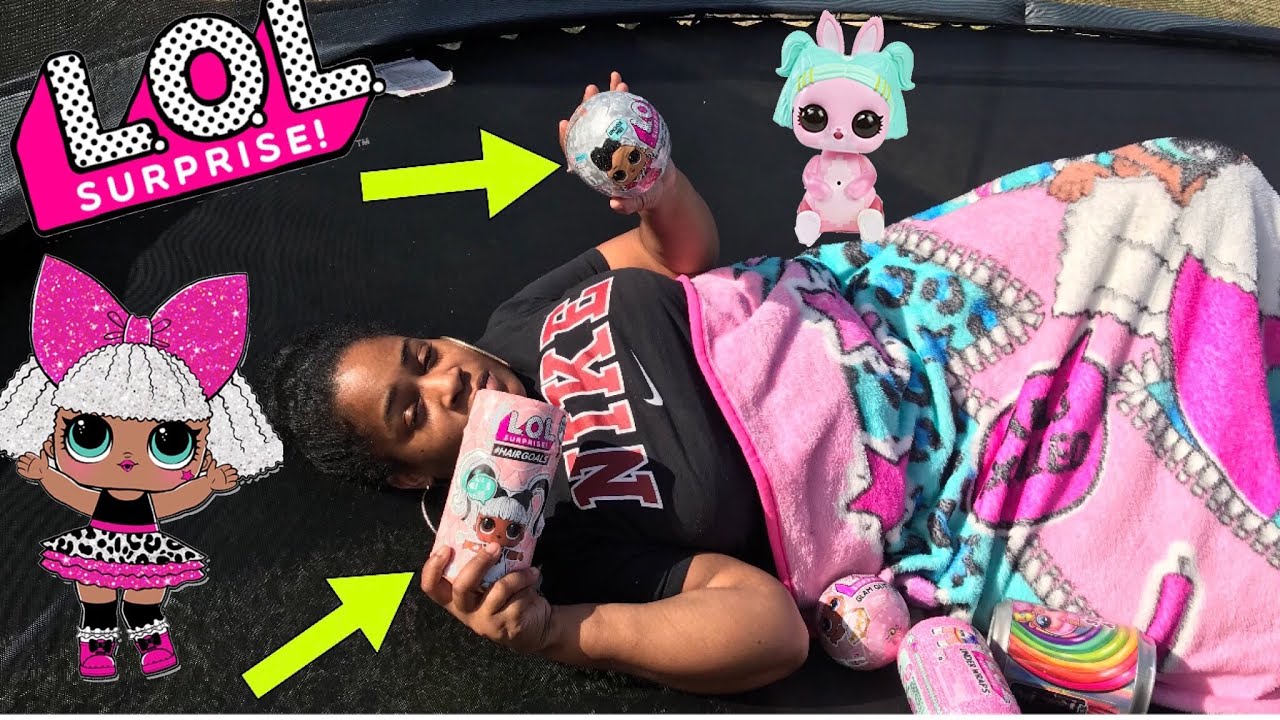 24 Hours on a Trampoline with no LOL Dolls-Pretend Play With LOL ...