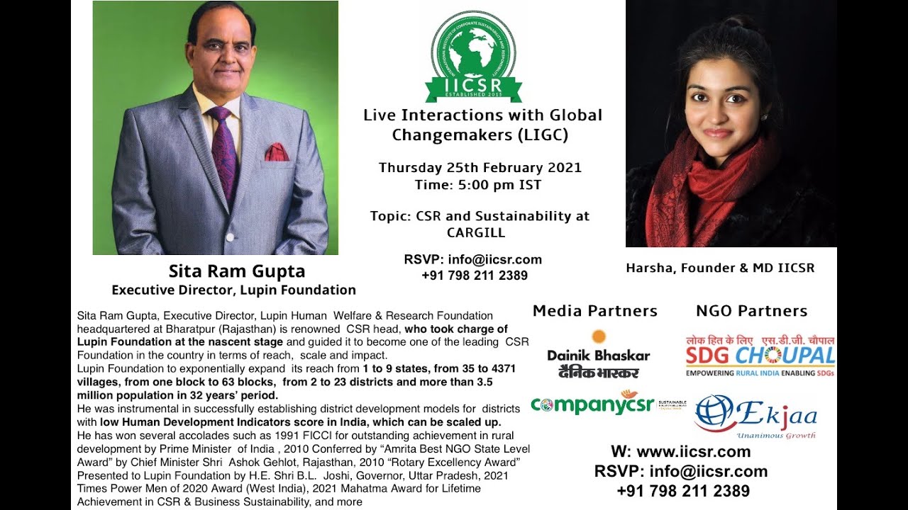 LIGC presents Mr Sita Ram Gupta Executive Director, Lupin Foundation ...