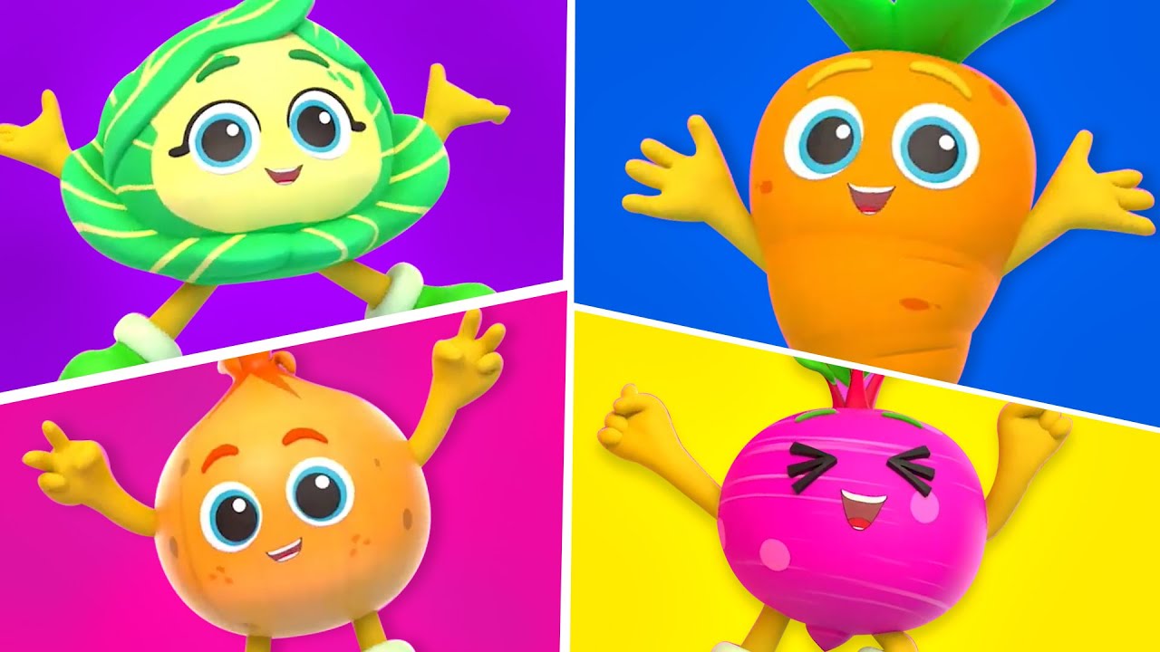 Five Little Vegetables Nursery Rhyme + More Learning Videos for Kids ...