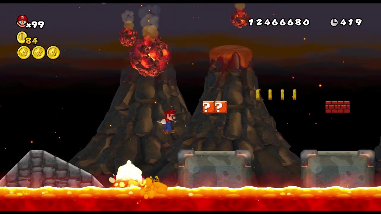 A weird volcano background | NSMBWii - YouTube