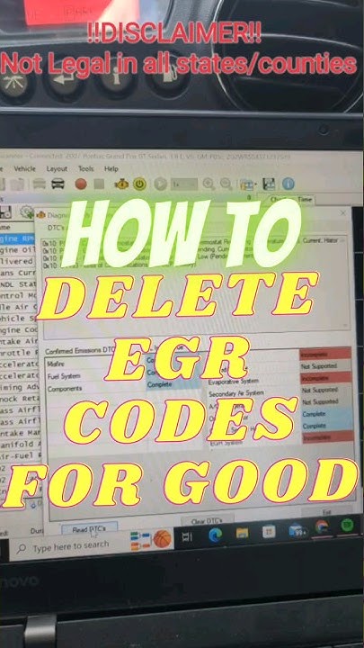 How to PERMANENTLY delete EGR CODES after a EGR delete - YouTube