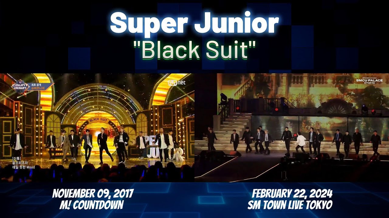 Super Junior Black Suit 2017 versus 2024 #Suju #SuperJunior #Leeteuk # ...
