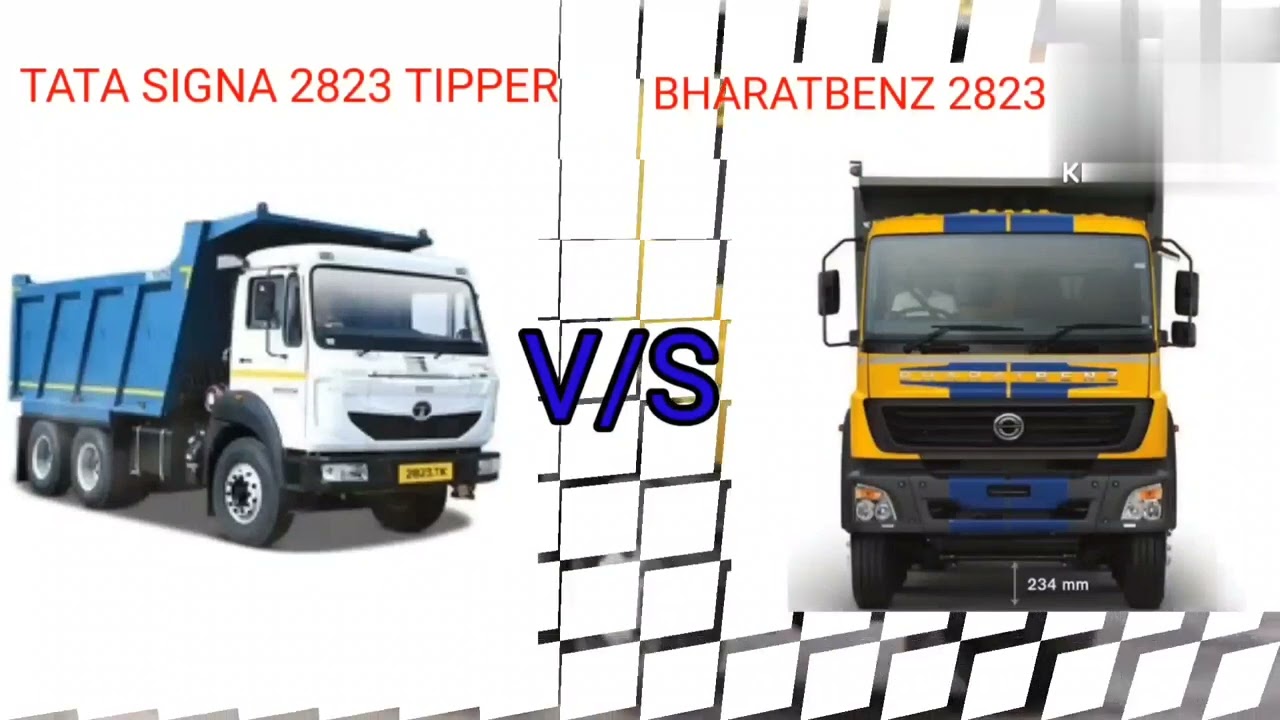 comparison between SIGNA 2823 TIPPER AND BHARATBENZ 2823 TIPPER - YouTube
