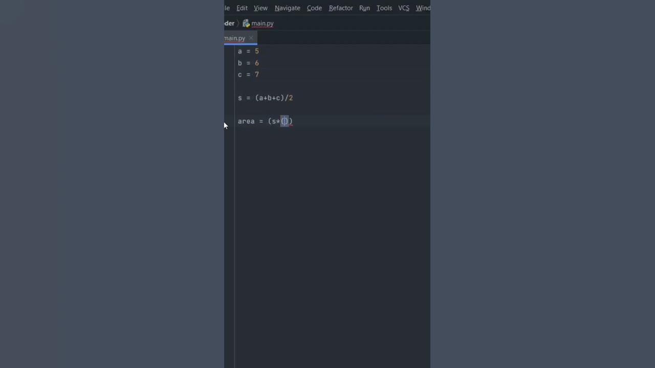 Calculate The Area Of Triangle Using Python 👍😉 Codewithharry Css Python Programming Shorts