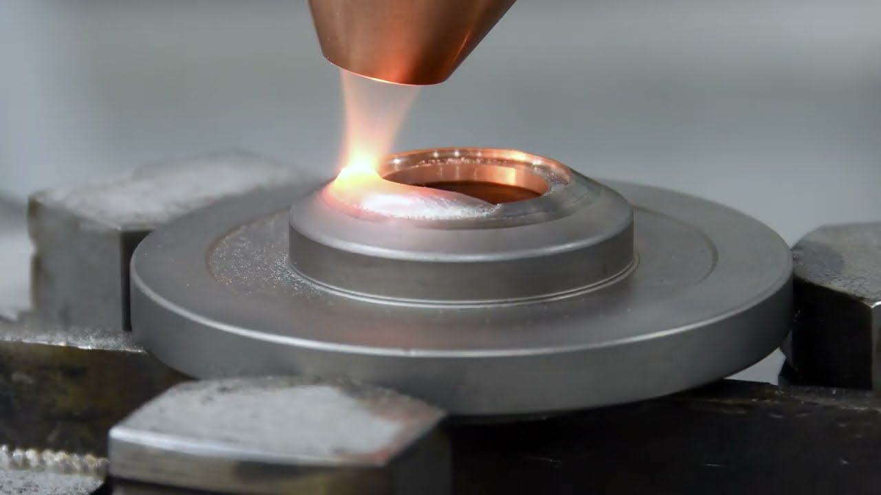 Laser Cladding Steel Guide Rings - YouTube