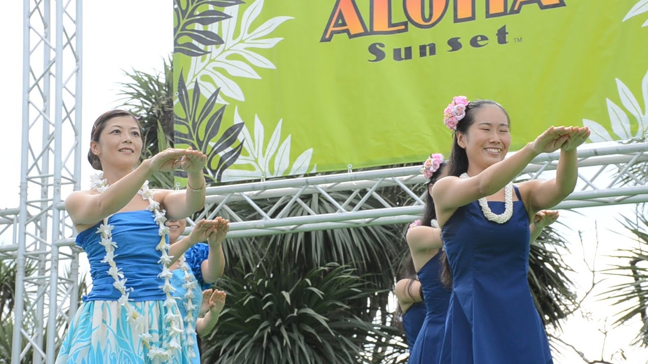 Aloha No Kalakaua Ilima Mahipua Lemi Hula Studio in Enoshima Hawaiian Holiday Aloha Sunset 2016 ...