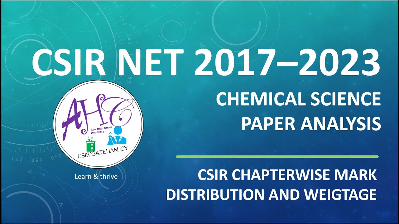 CSIR NET Chemistry chapter wise weightage | Topic wise mark ...