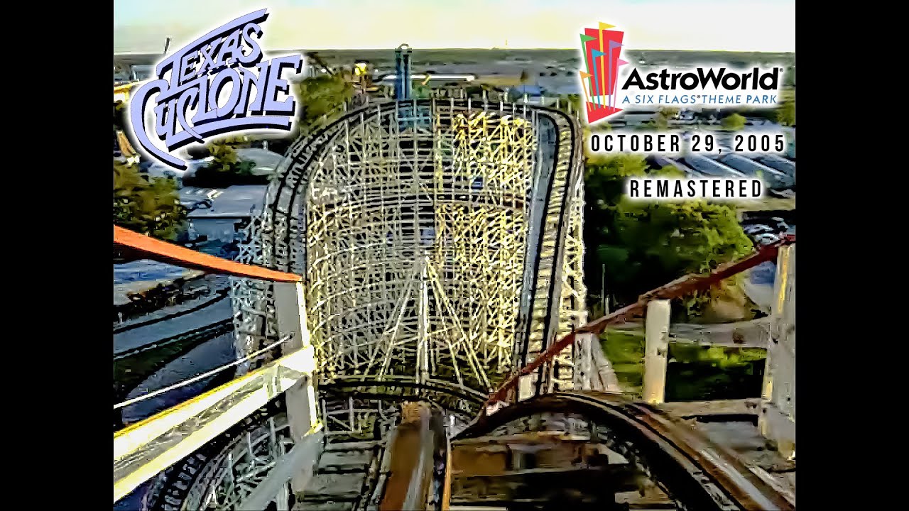 Texas Cyclone On Ride Front Seat POV Remastered Astroworld 2005 10 29 ...