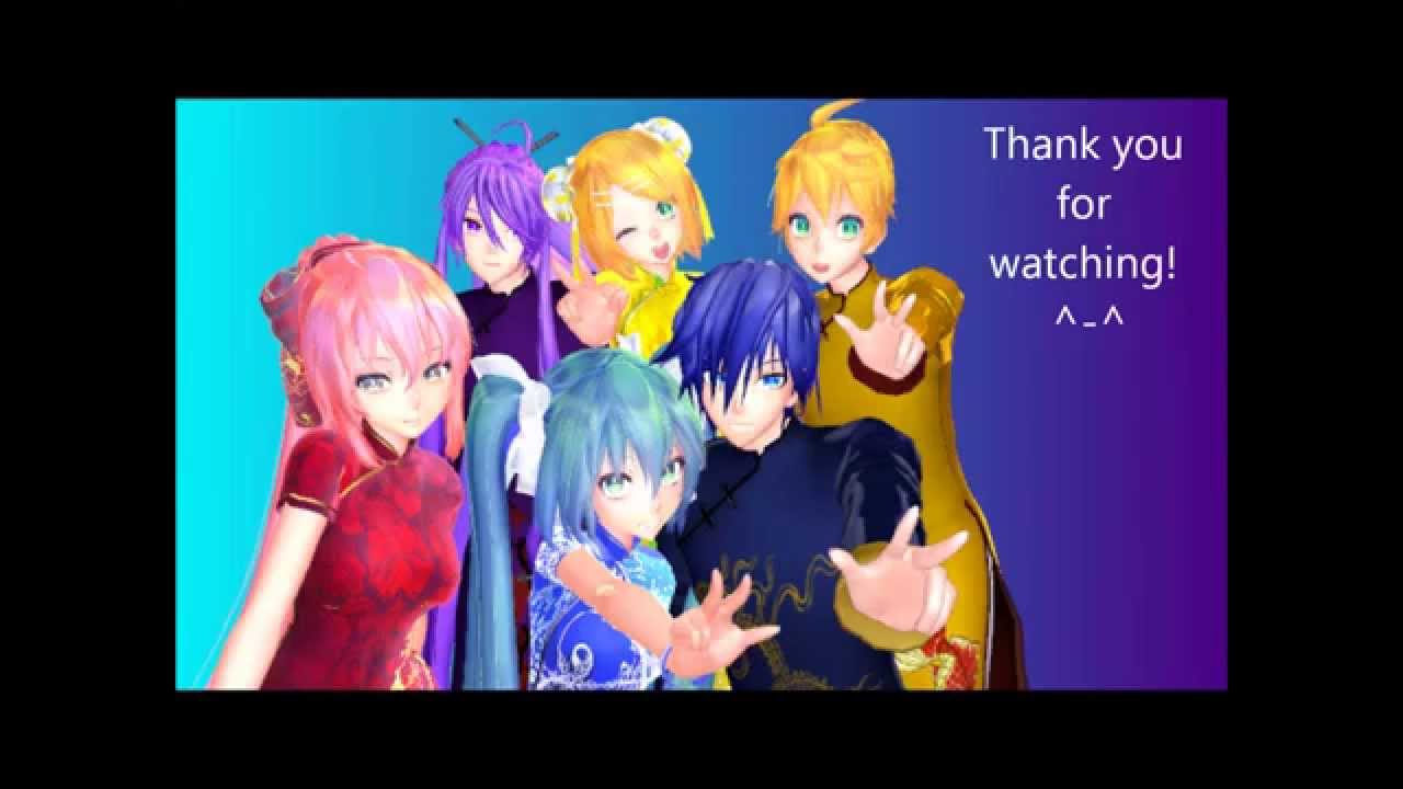 [MMD] Vocaloid Senbonzakura dance Miku Kaito Luka Gakupo Rin Len. With ...
