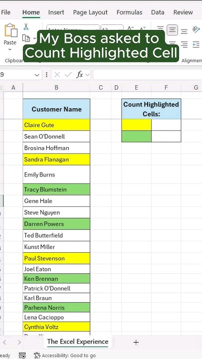 Count Highlighted Cells in Excel - YouTube