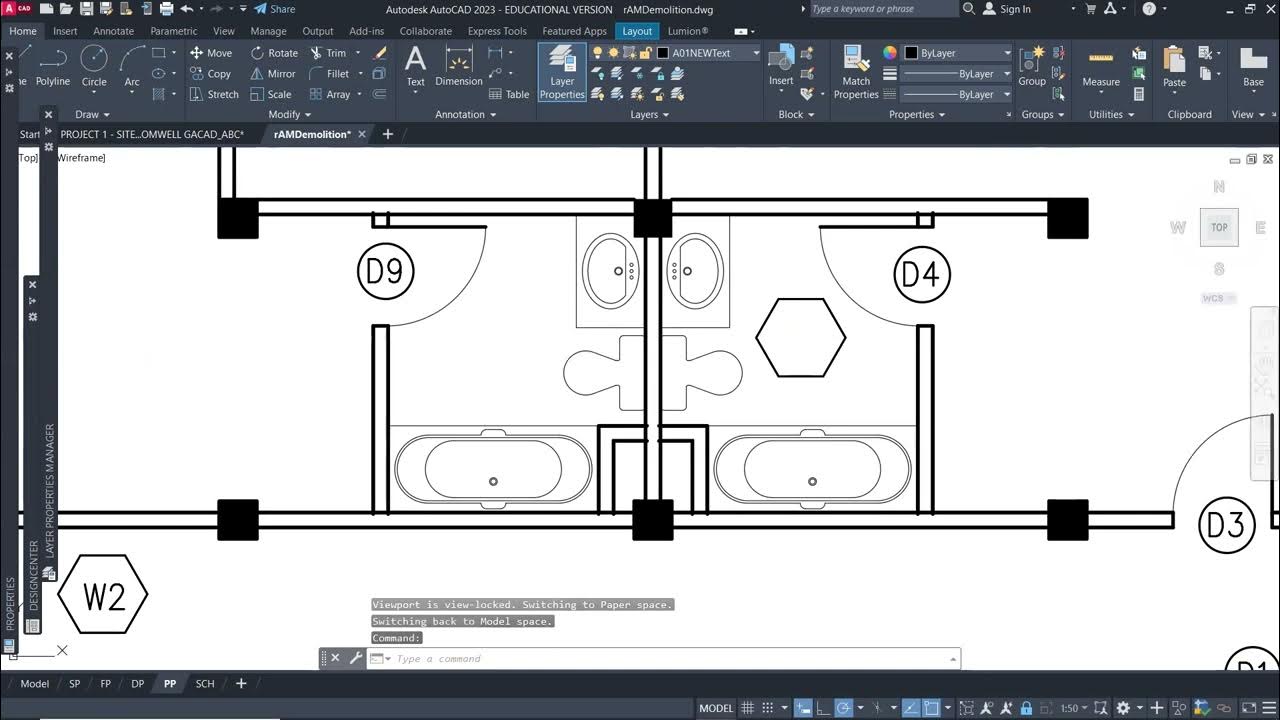 AutoCAD Project 1 Step 4b Adding the WALL Tags - YouTube