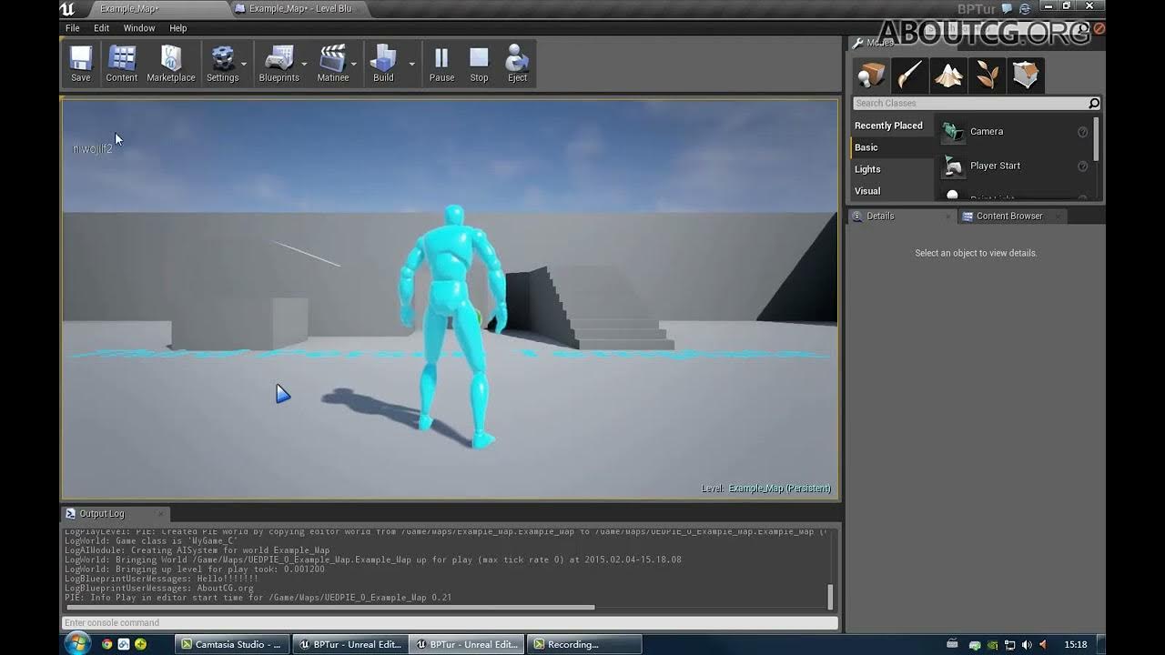 UE4 02 001 蓝图变量基础 EventBeginPlay&PrintString B - YouTube