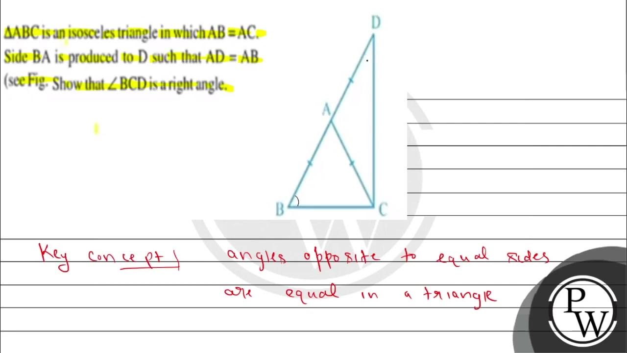 triangle \mathrm{ABC} \) is an isosceles triangle in which \( \mathrm{AB}=\mathrm{AC} \). Si ...