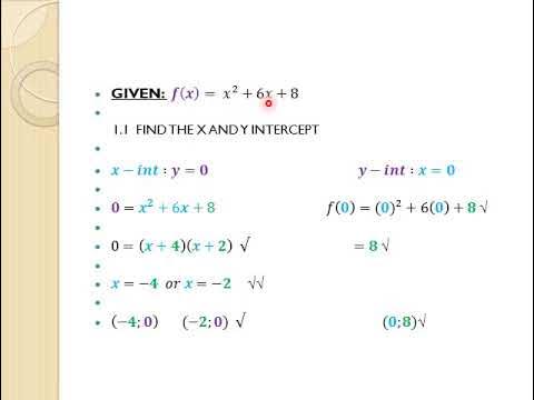 3 1 Functions Drawing Parabola using quadratic equation given - YouTube