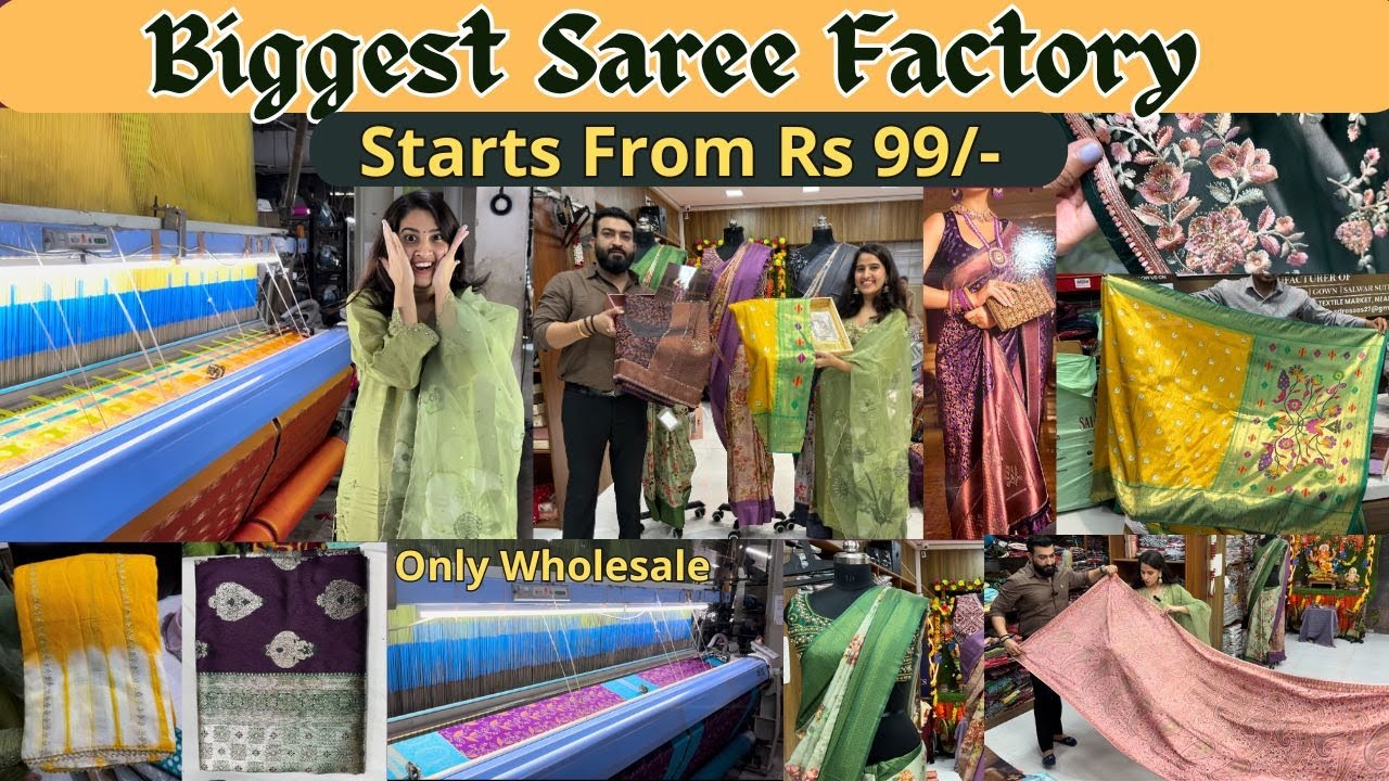 Biggest Saree Factory in India | Saree making Process | Surat Saree ...